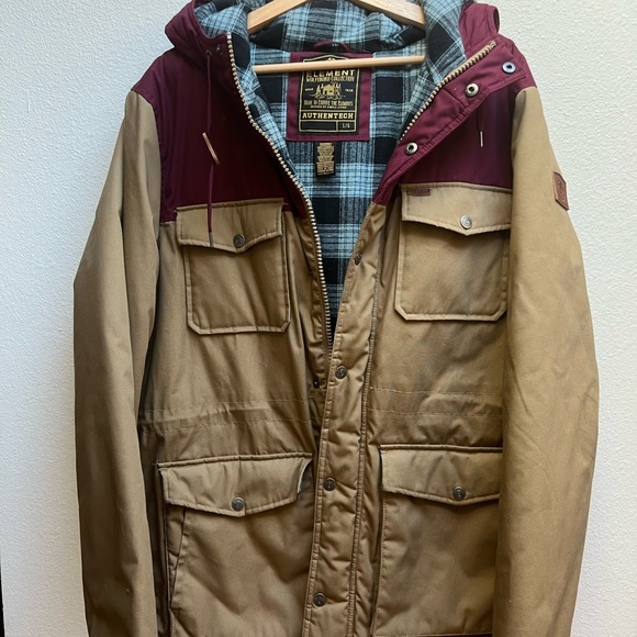 Element | Jackets & Coats | Element Mens Maroon And Tan Insulated Field ...